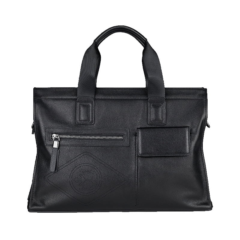 Genuine Cowhide Leather Multi-pocket Tote Bag, Men's Top-handle ...