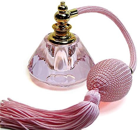 Genuine Crystal Perfume Refillable Empty Atomizer Bottle With Pink Bulb ...