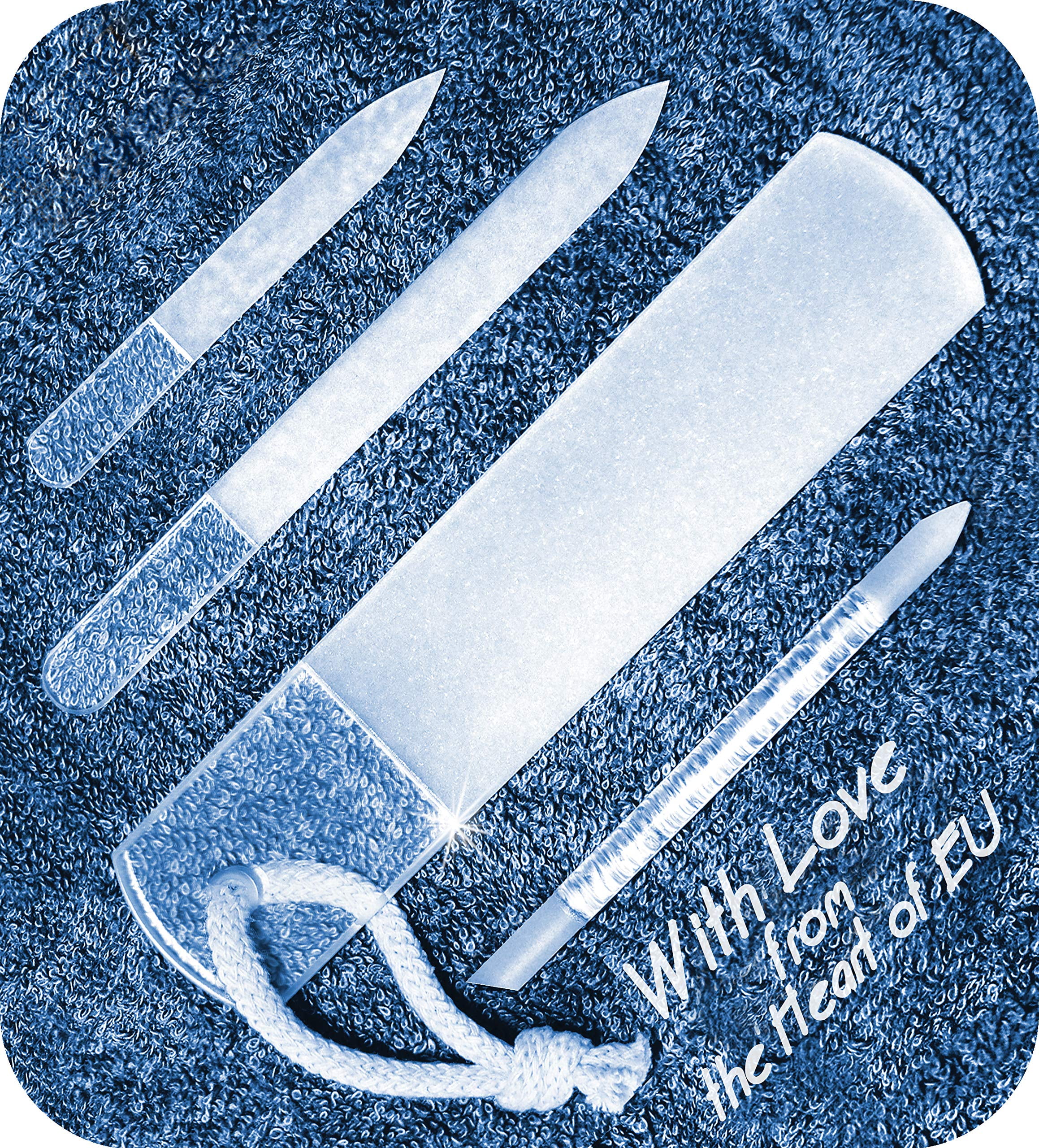 Genuine Czech Glass Nail File Set by GLADZY - Callus Remover Foot Rasp ...