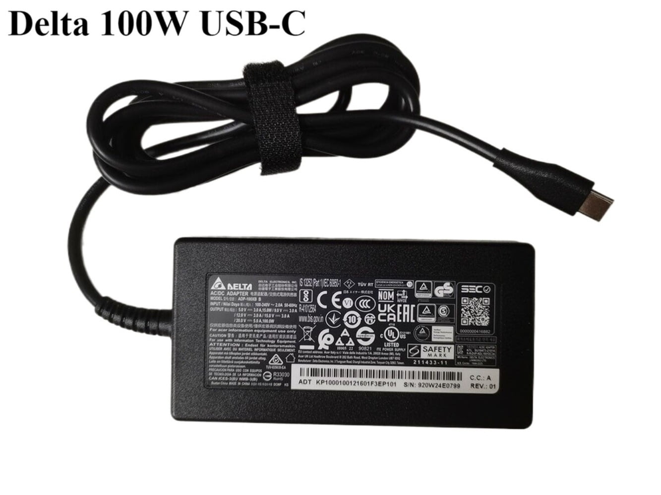 Genuine Delta 20V 5A 100W USB-C Charger for Acer Swift Go SFG14-71-56WK ...