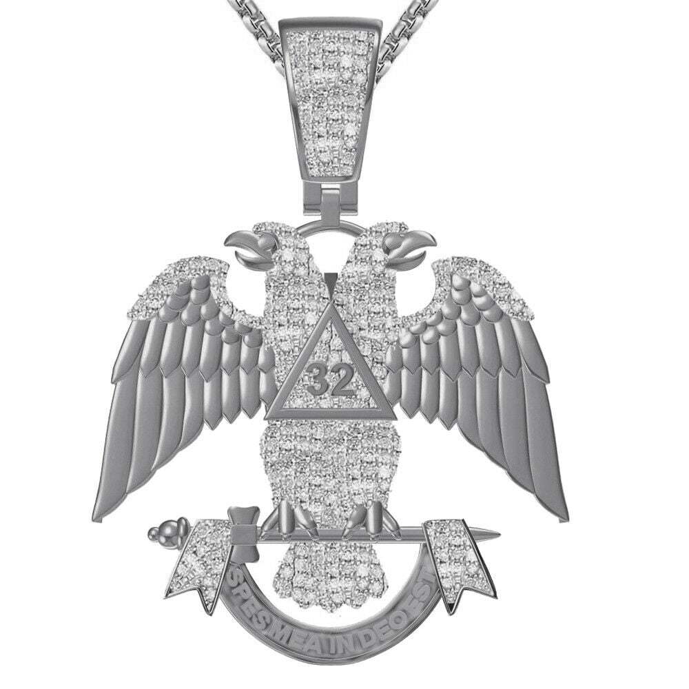 Genuine Diamond Scottish Rite 32nd Degree Master Freemasons Eagle Over ...