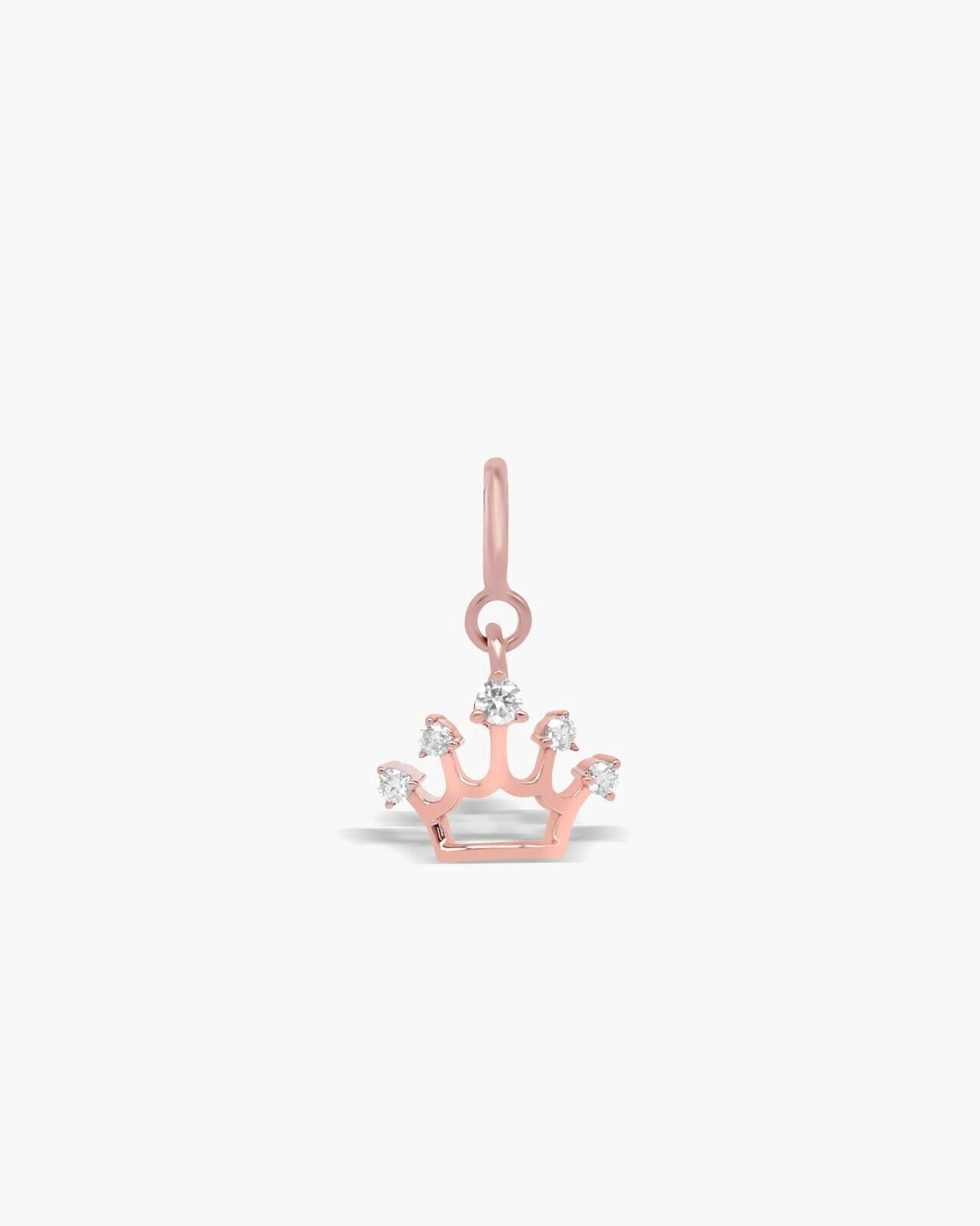 Genuine Diamond Tiara Charm Pendant 14k Solid Gold Women Tiara Necklace ...