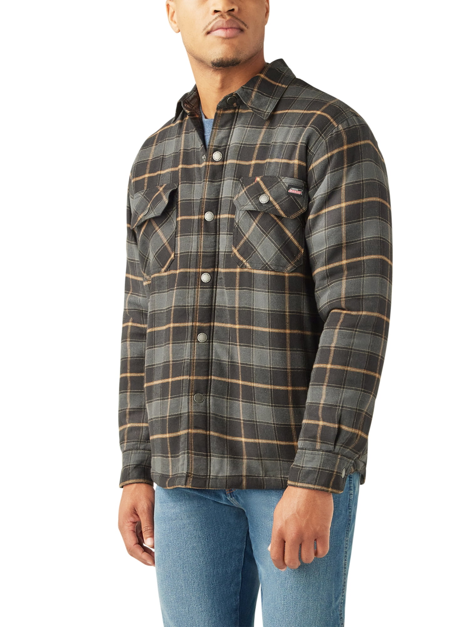 Genuine Dickies Men's Canvas Quilted Shirt Jacket - Walmart.com