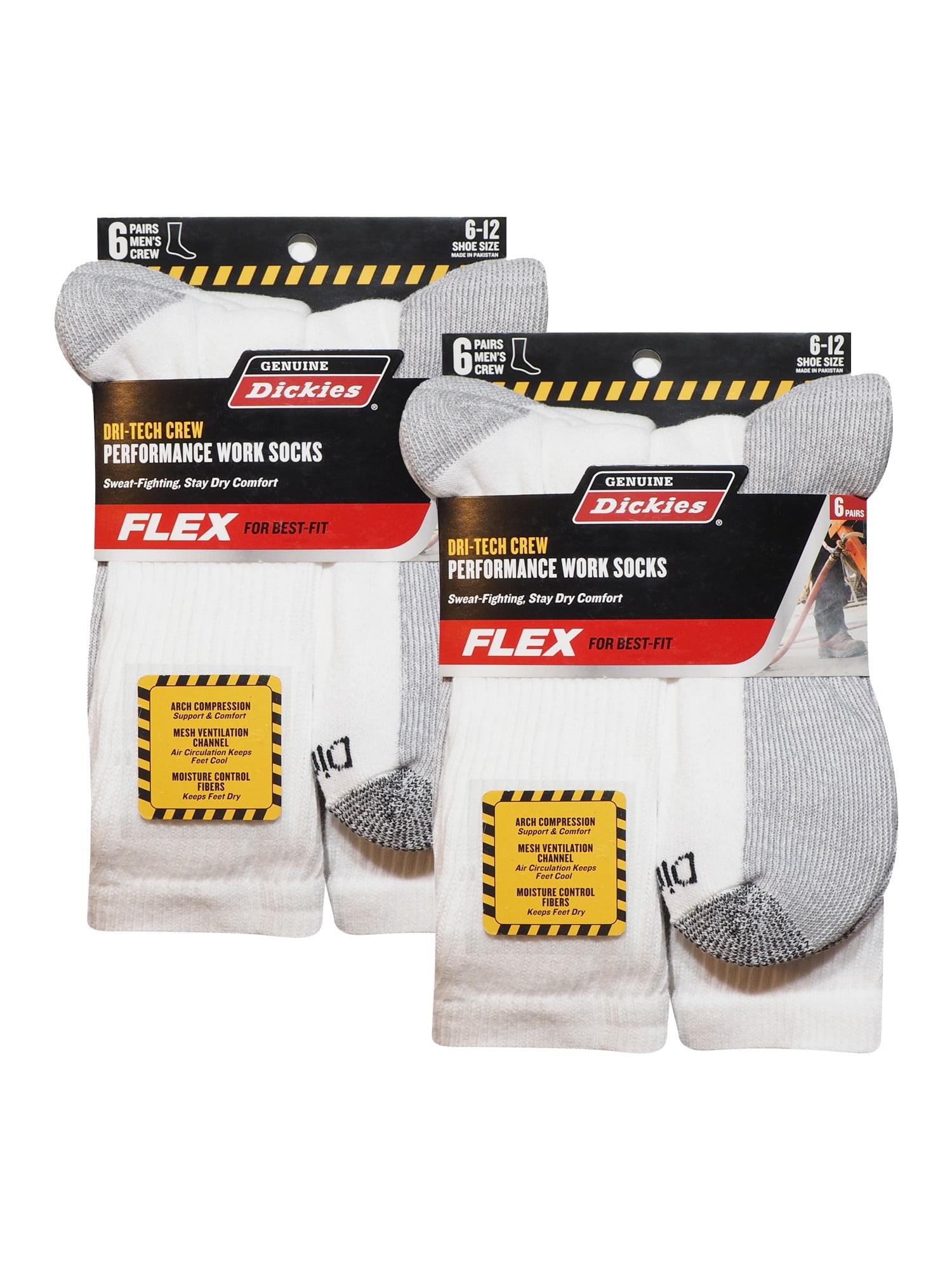 Genuine Dickies Men's Dri-Tech Crew Socks, 12 Pack - Walmart.com