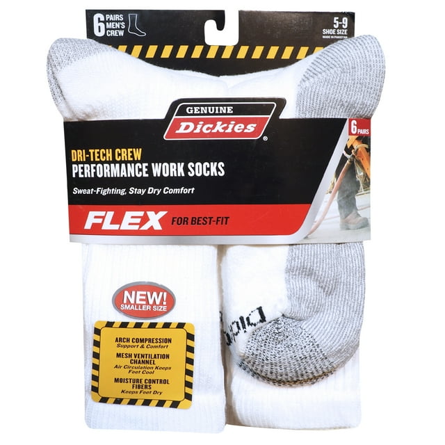 Genuine Dickies men's Dri-Tech Crew Socks - Walmart.com
