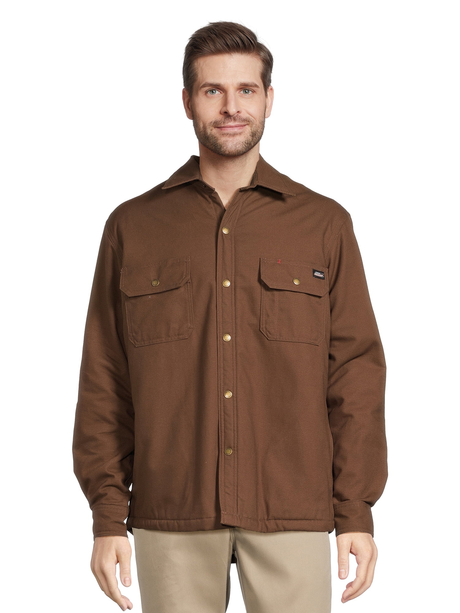 Genuine Dickies Men's Fleece Lined Flannel Shirt Jacket - Walmart.com
