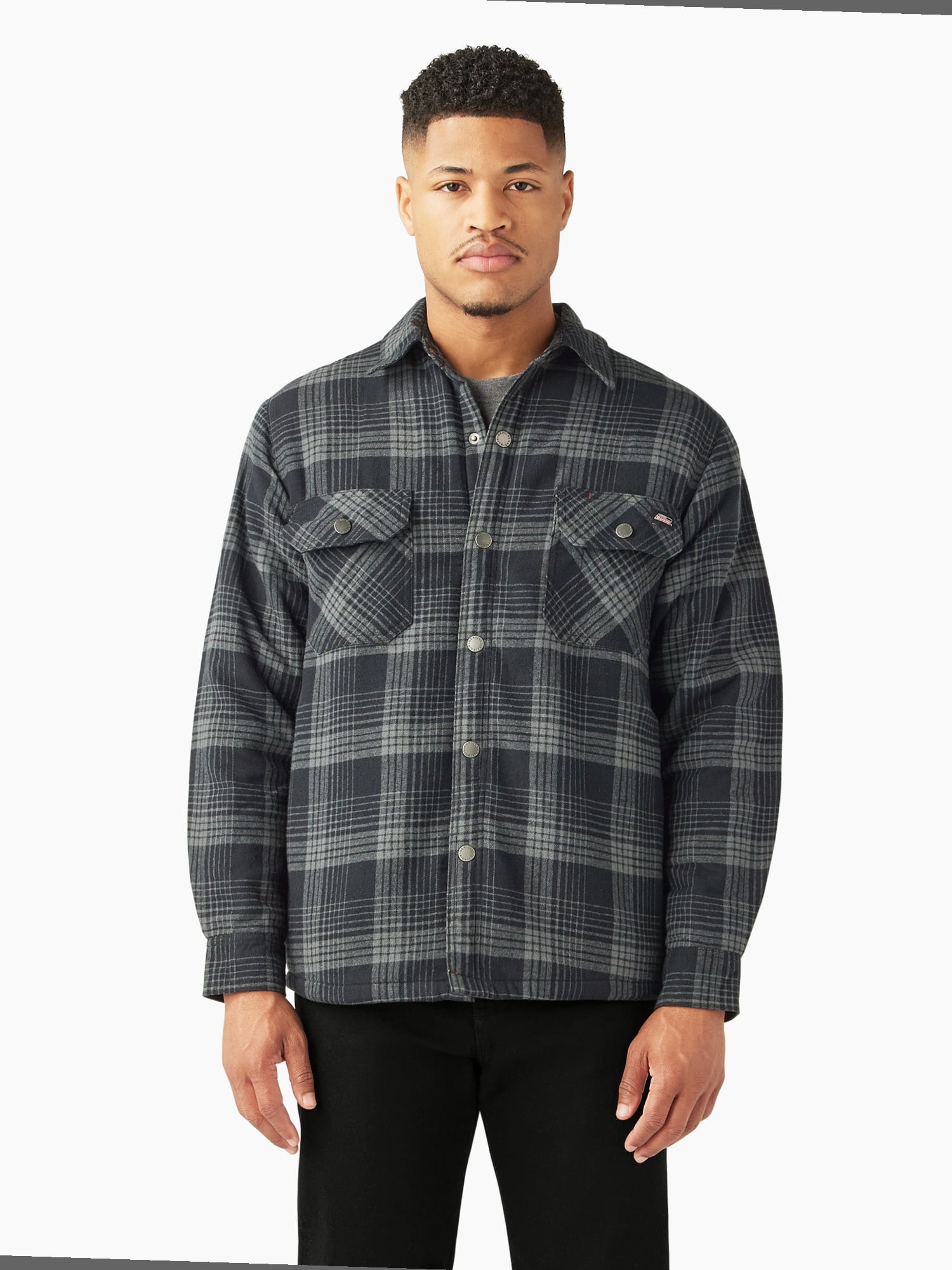 Genuine Dickies Men's Fleece Lined Flannel Shirt Jacket - Walmart.com