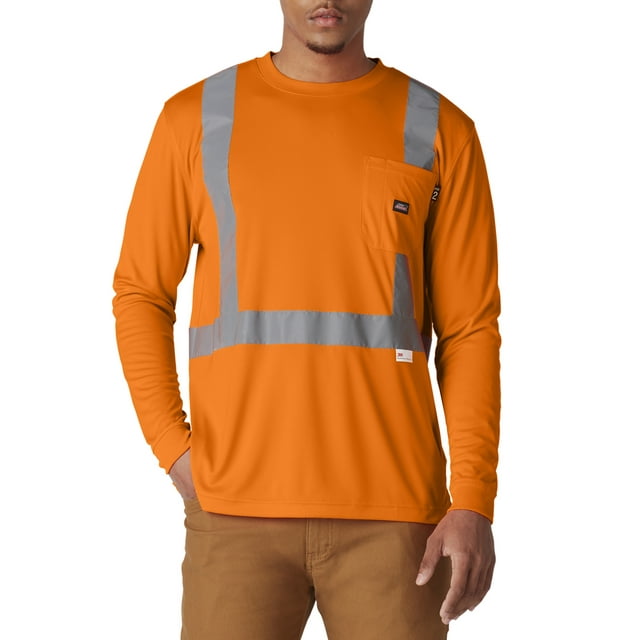 Genuine Dickies Men's Hi-Vis Workwear Long Sleeve Safety Tee with 3M ... Genuine Dickies Men's Hi-Vis Workwear Long Sleeve Safety Tee with 3M ...