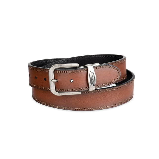 Genuine Dickies Men's Reversible Belt, Tan/Black, Double Stitch ...