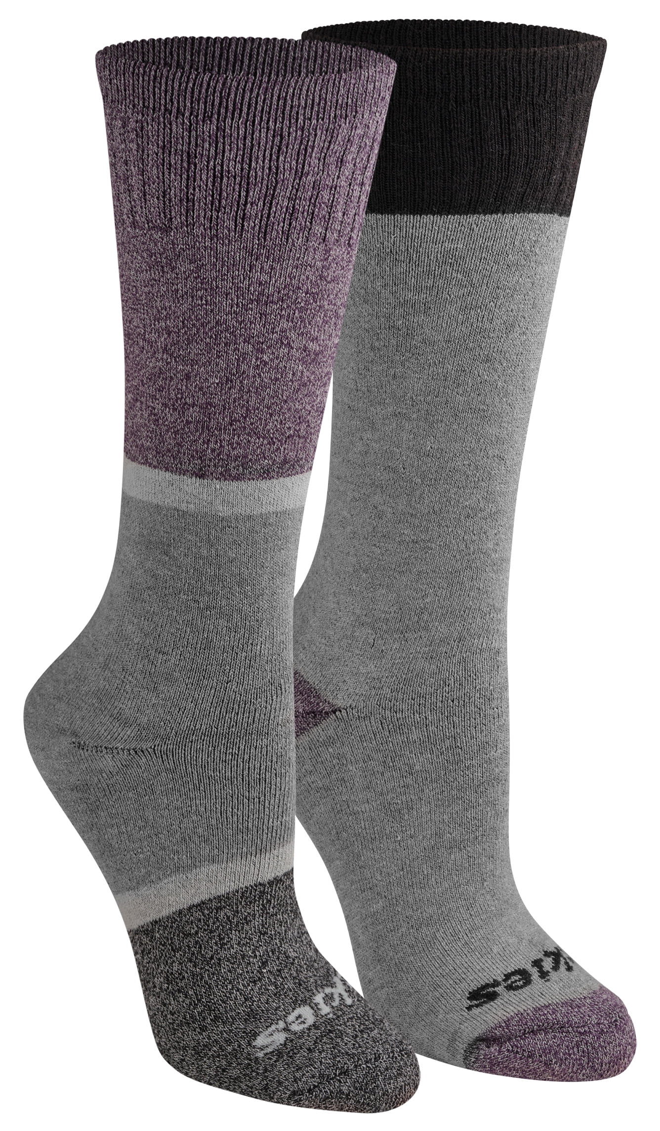 Genuine Dickies Women's Charcoal Fiber Color Block Thermal Crew Socks ...