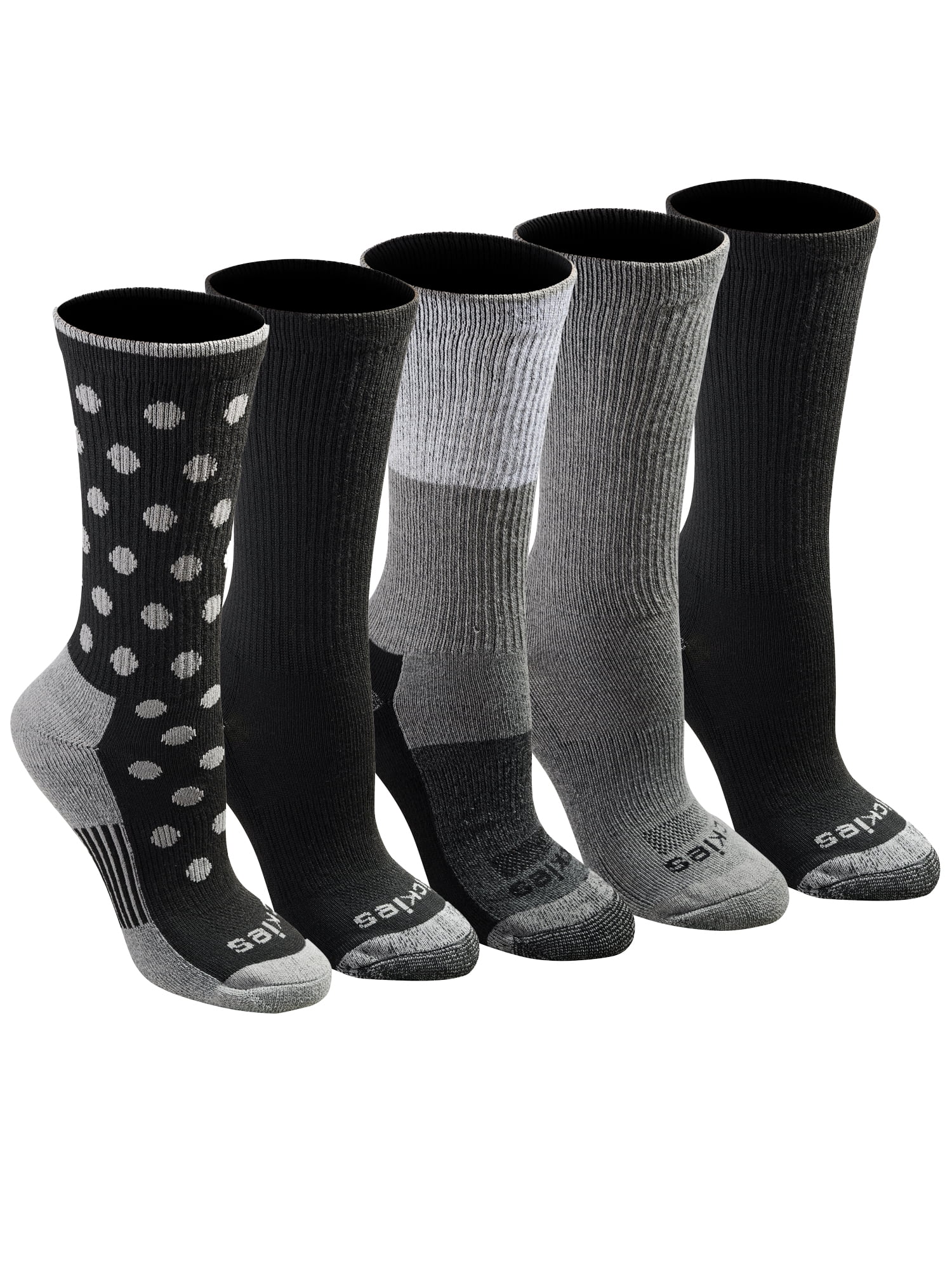 Genuine Dickies Women's Dri-Tech Dot, Color Block Asst Crew Socks, 5 ...