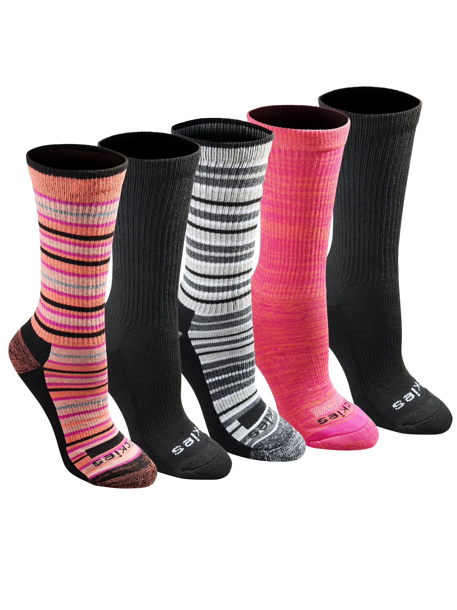 Dickies Women's Dri-Tech Crew Socks 5-Pack, Breathable Moisture Control ...