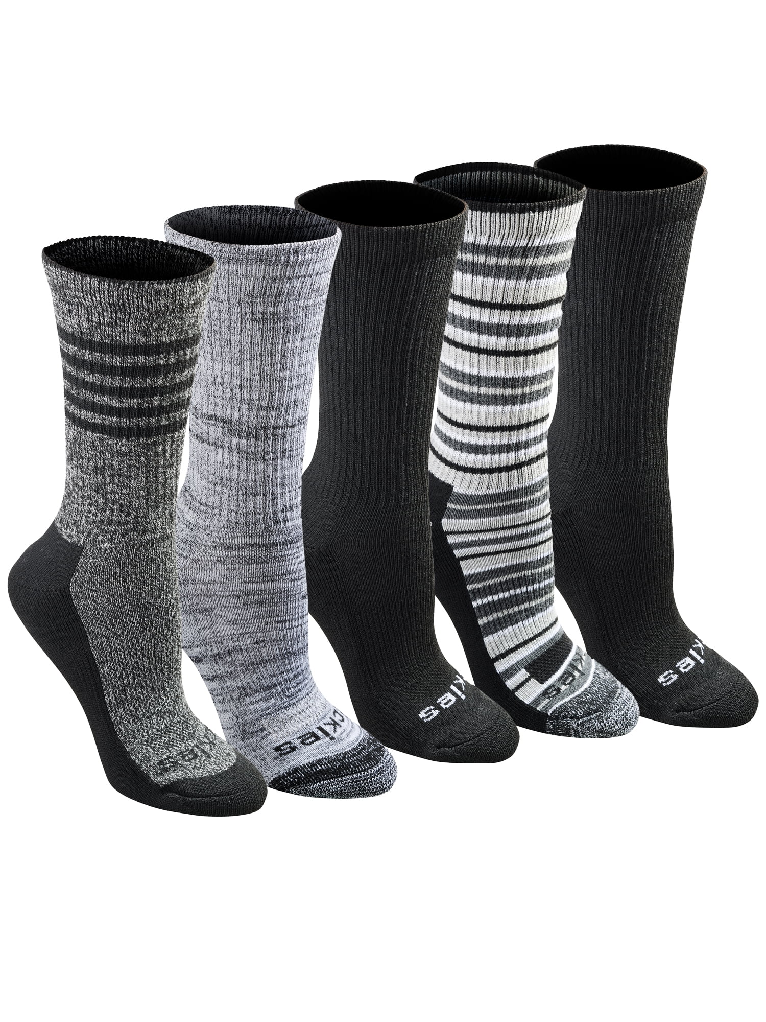 Genuine Dickies Women's Dri-Tech Striped Asst Crew Socks, 5-Pack ...