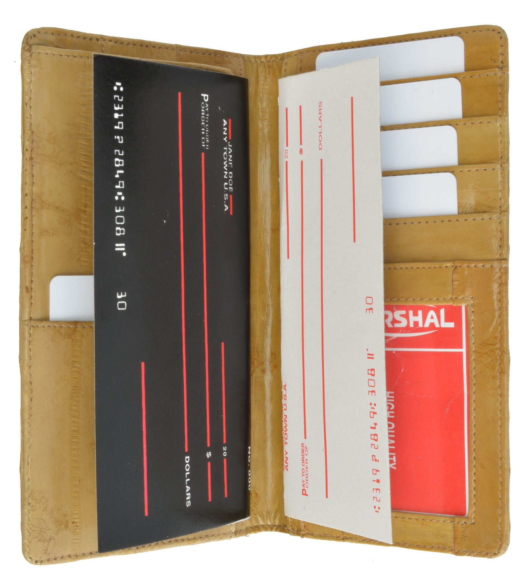 Genuine Eel Skin Leather Checkbook Cover Credit Card Holder ID Window E ...