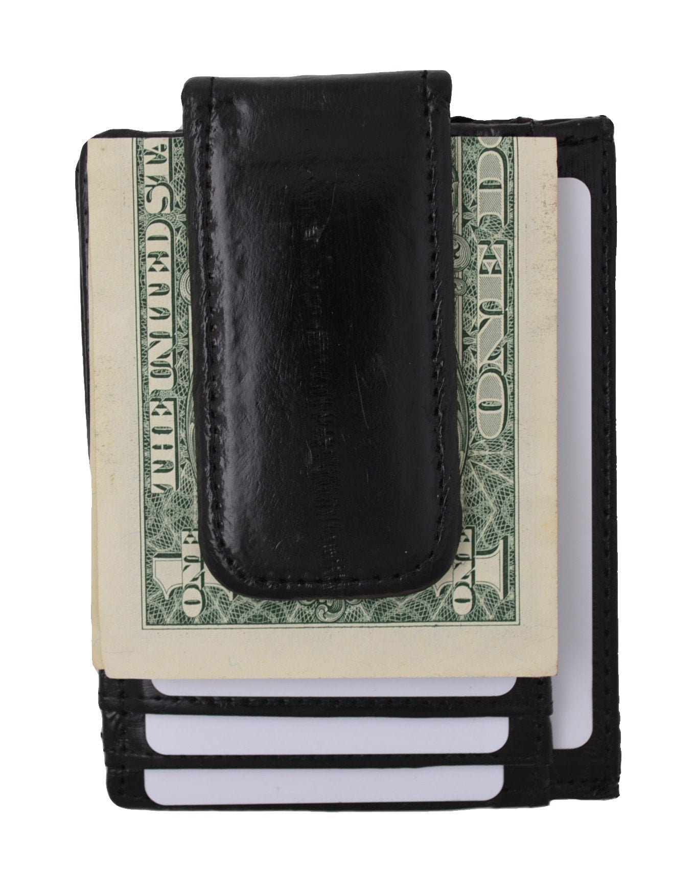 Genuine Eel Skin Leather Money Clip Front Pocket Wallet with Magnet ...