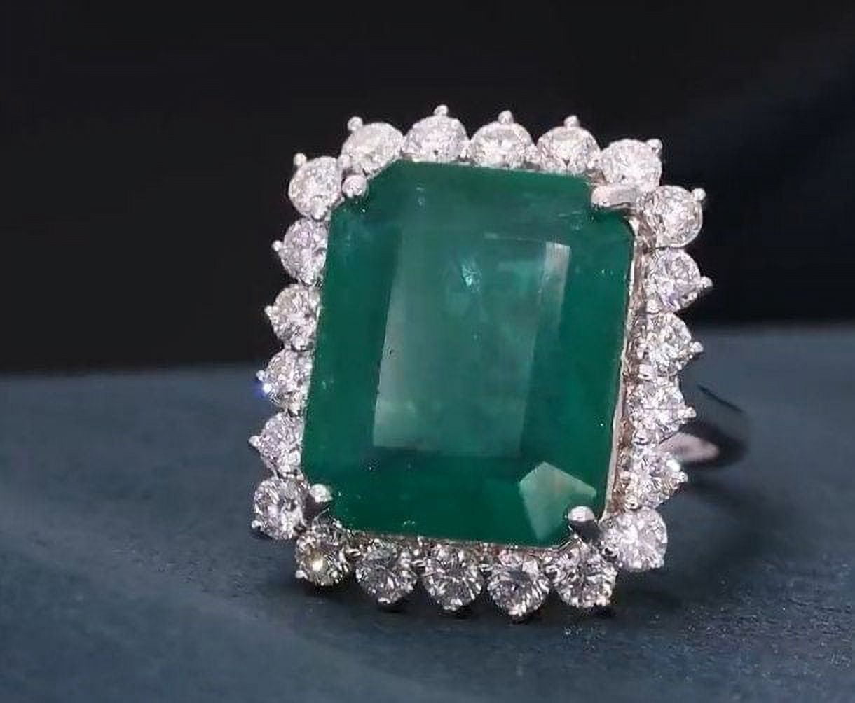 Genuine Emerald Engagement Ring, Green Gemstone May Birthstone Promise ...