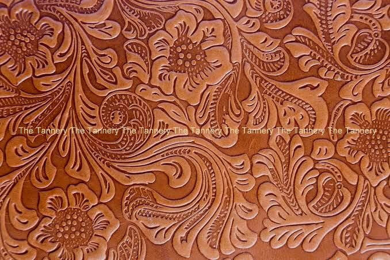 Genuine Finished Floral Embossed Textured Leather Sheets for Crafts Full Grain Buffalo Leather ...