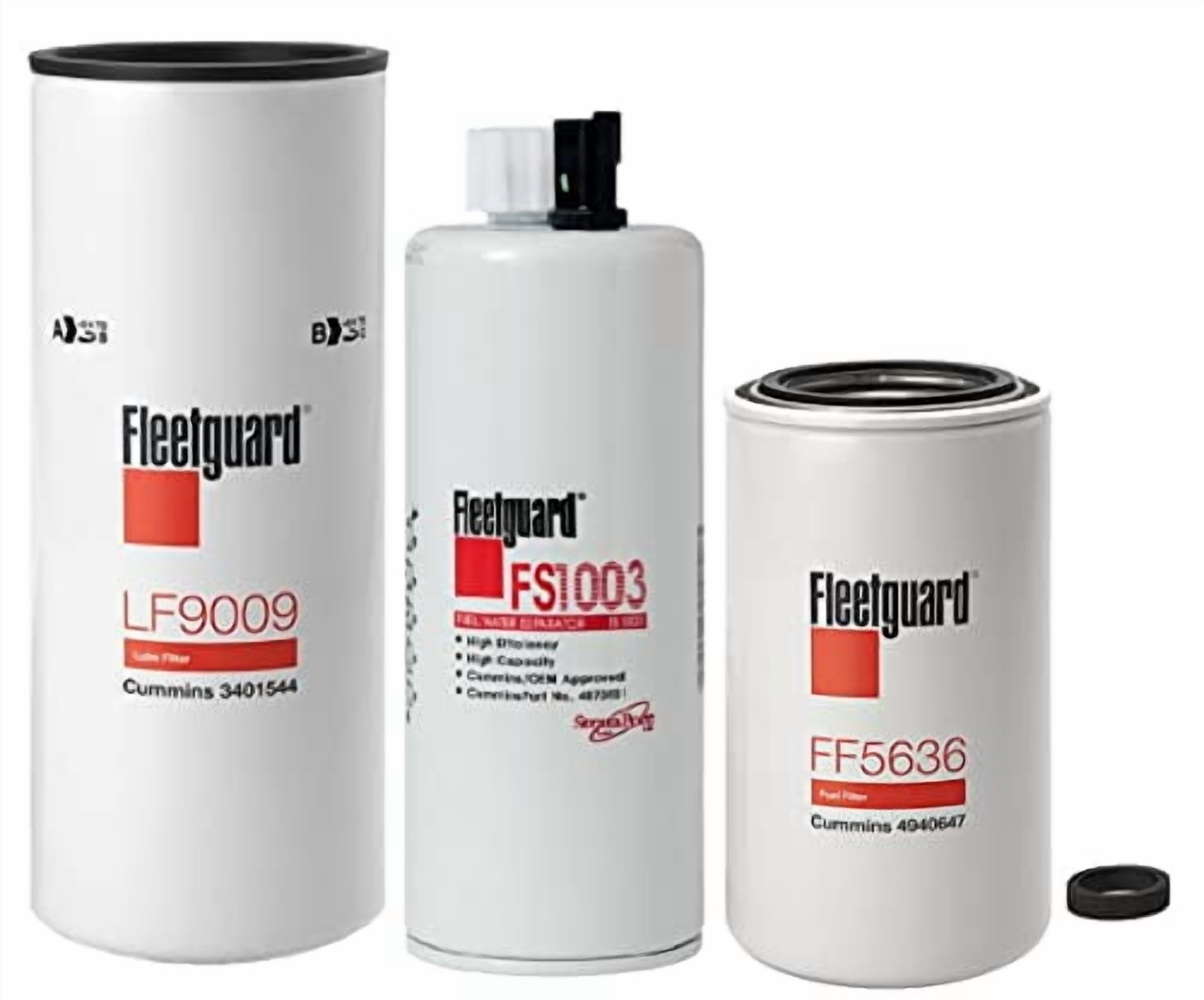 Genuine Fleetguard - Cummins Filtration LF9009 - FS1003 - FF5636 Fleetguard Filters Kit For ...