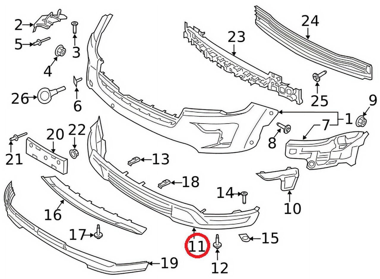 Genuine Ford Explorer Front Bumper Spoiler Valance Panel OE ...