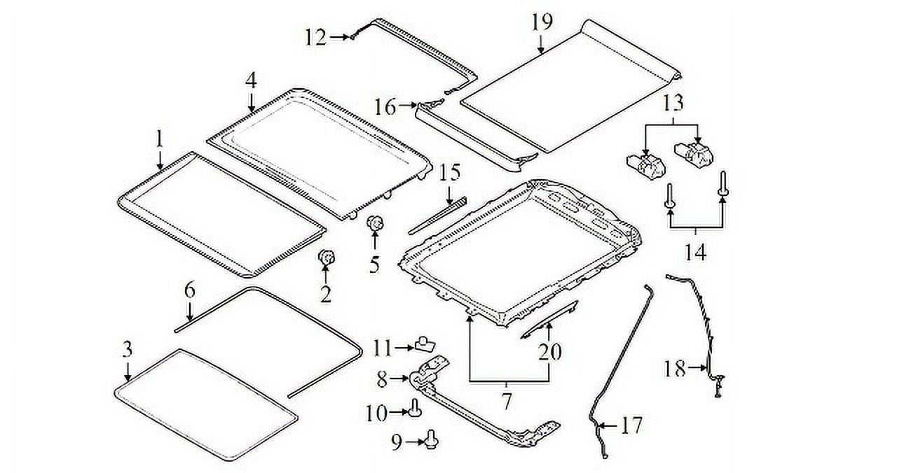 Genuine Ford F-150 Sunroof Glass Rear Assembly (2015-2023) OE ...