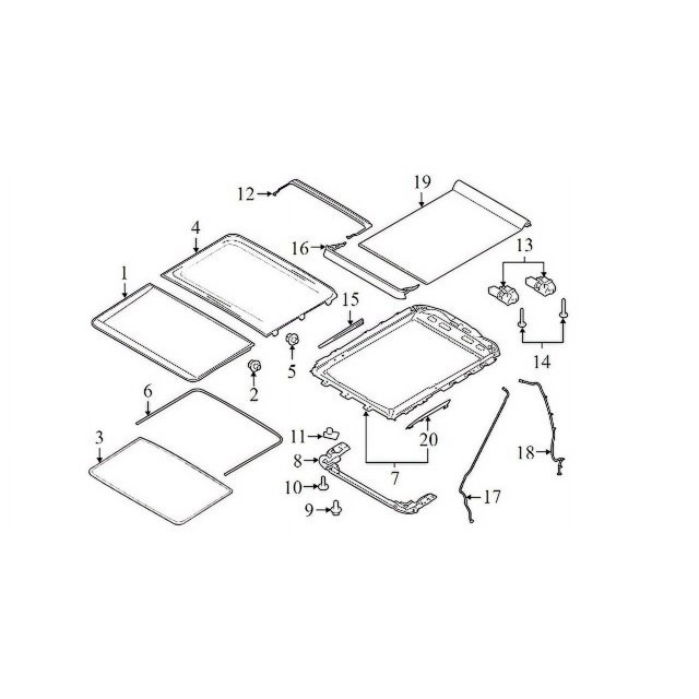Genuine Ford F-150 Sunroof Glass Rear Assembly (2015-2023) OE ...