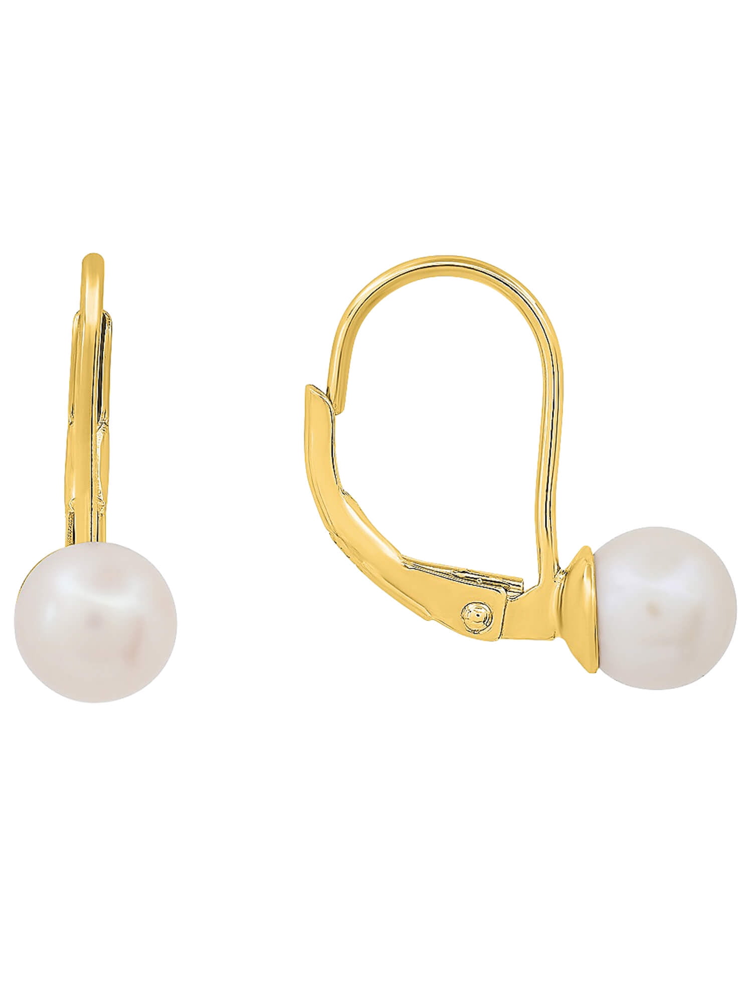 Genuine Freshwater Pearl Leverback Earrings - Graceful Drop Design ...