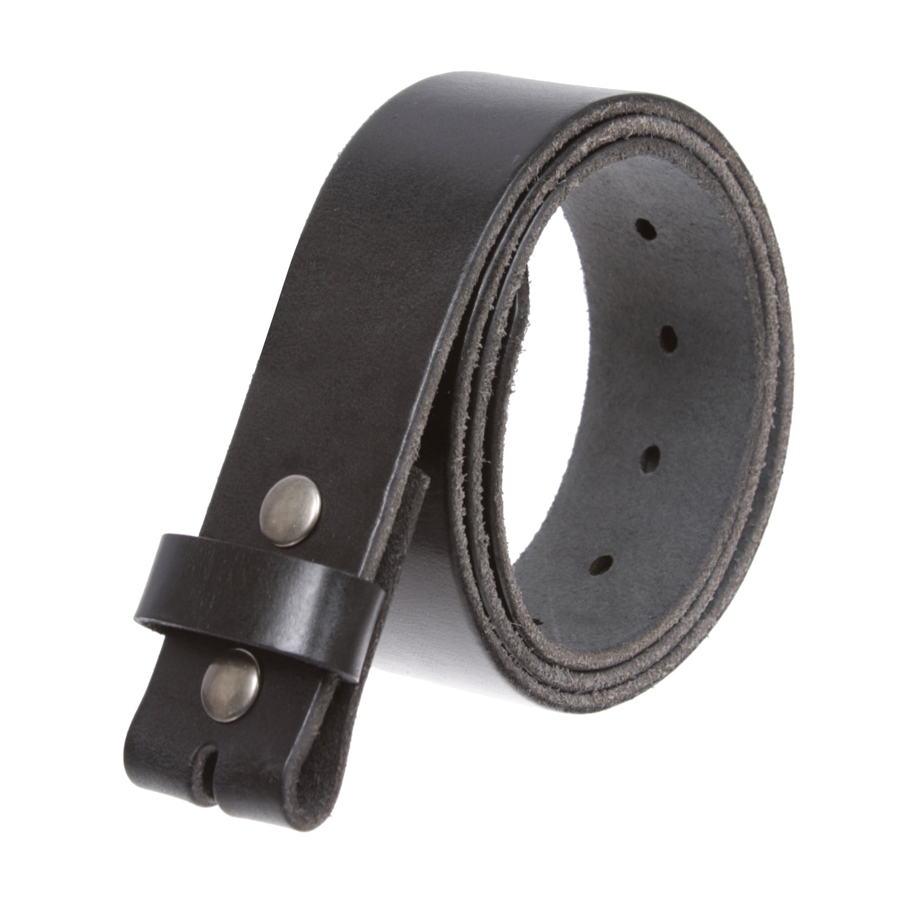Genuine Full Grain Leather Replacement Belt Strap with Snaps on 1-1/2 ...