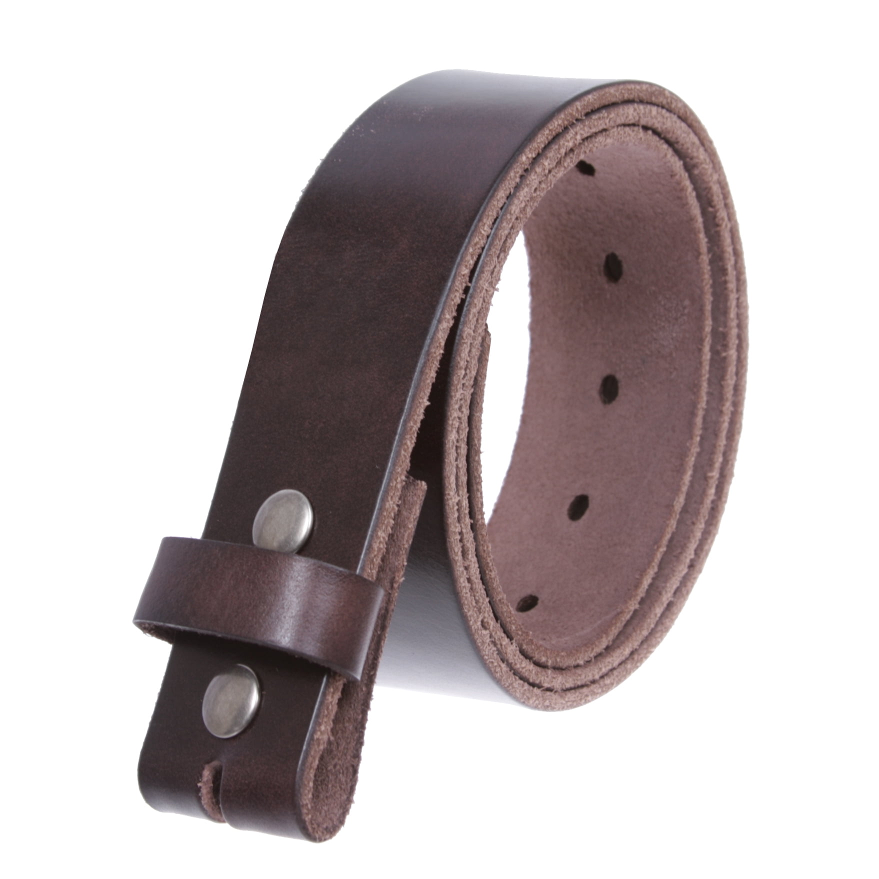 Genuine Full Grain Leather Replacement Belt Strap with Snaps on 1-1/2 ...