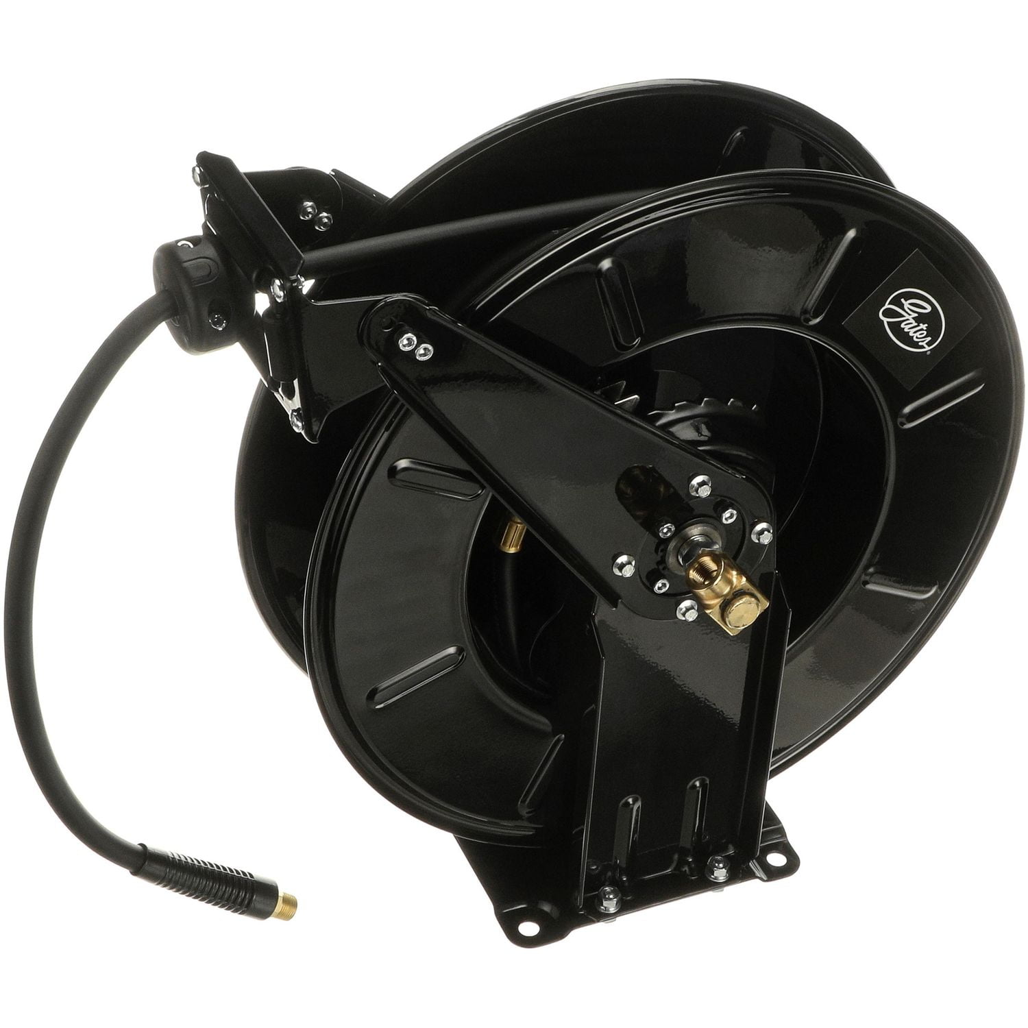 Genuine Gates 91070 Heavy-Duty Steel Air Hose Reel & 1/2 x 50' Air Hose ...