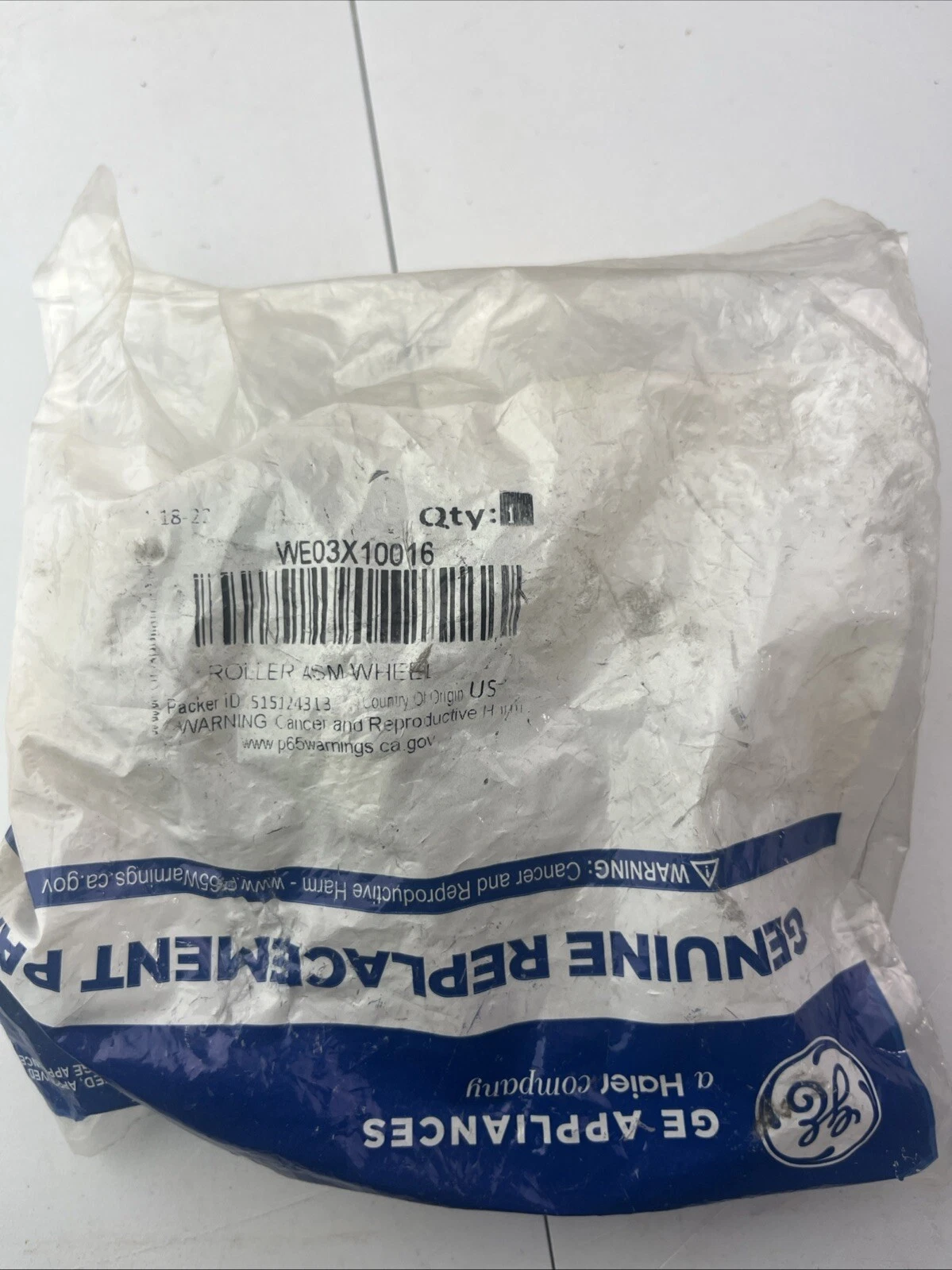 Genuine Ge We03X10016 Dryer Roller Wheel Assembly - Walmart.com