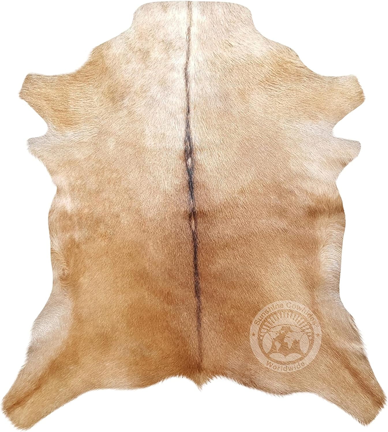 Genuine Goat Hide Rug - Beige Natural Suede Leather Goat Skin Carpet ...