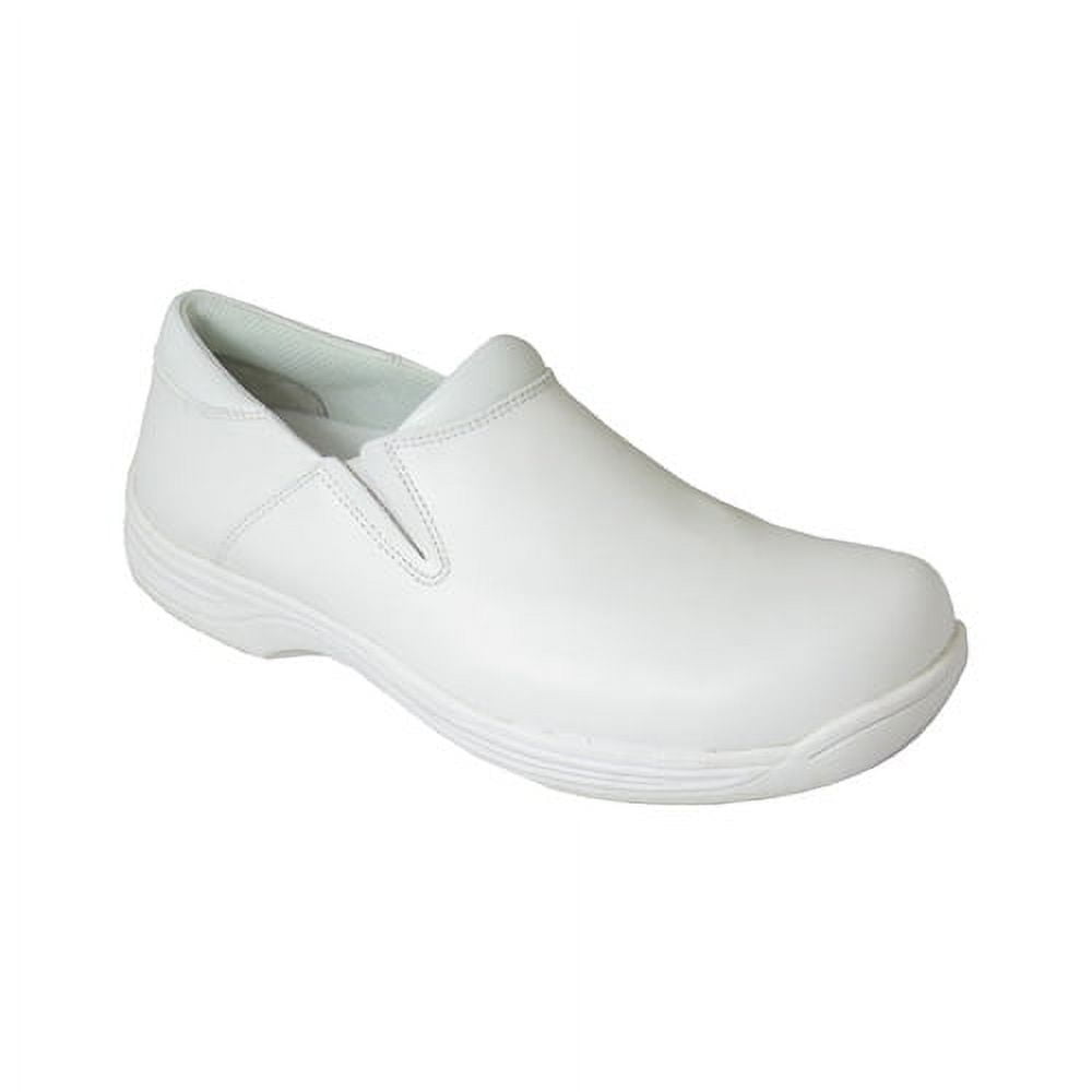 Genuine Grip Lightweight Men's Slip-Resistant Leather Work Shoe, White ...
