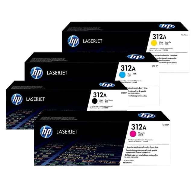 Genuine HP 312A Toner Cartridges CF380A/ CF381A/ CF382A/ CF383A Works ...