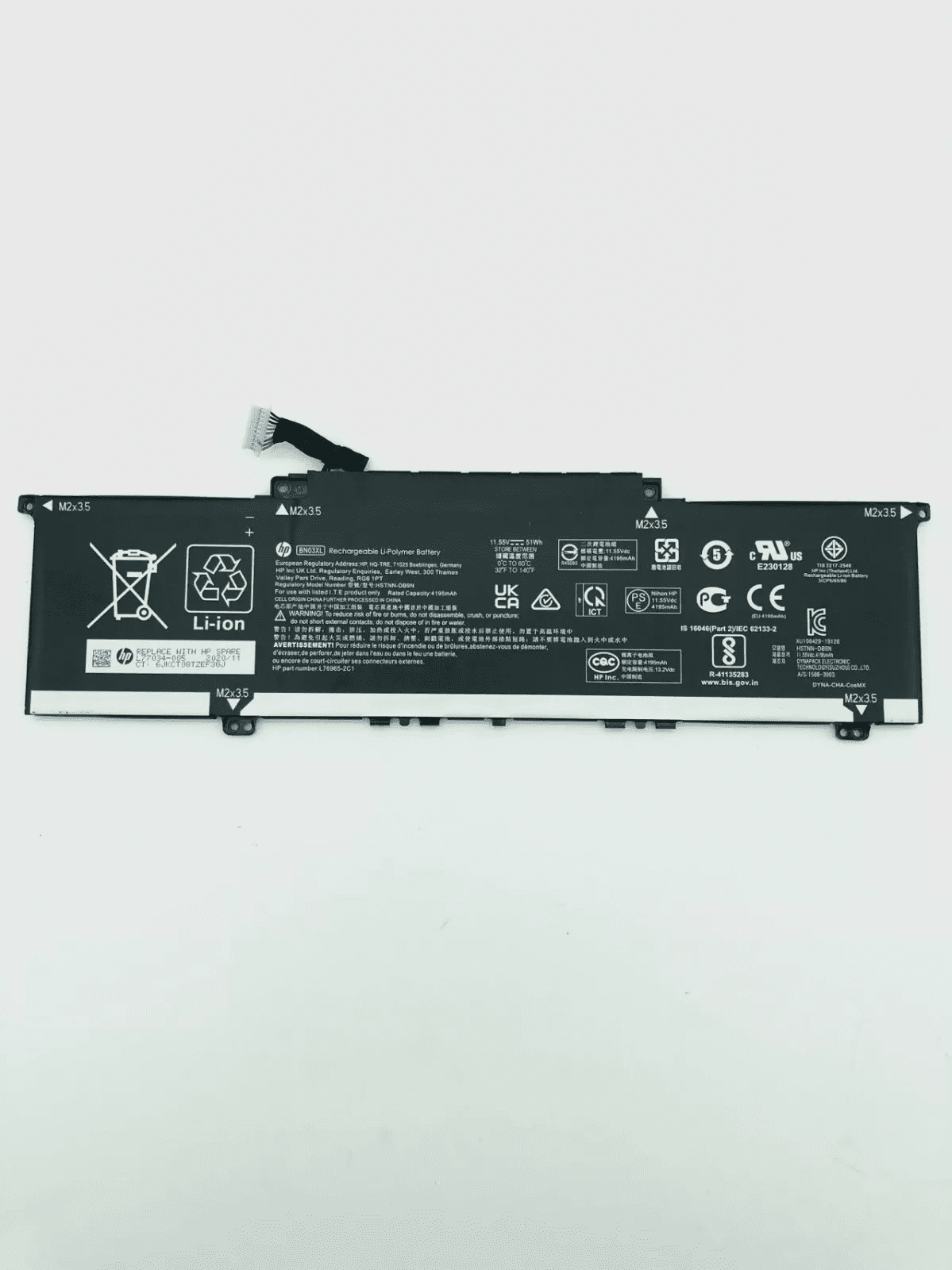 Genuine HP Envy 13m-bd0023dx Battery BN03XL 11.55V 51Wh 4195mAh L77034-005 - Walmart.com