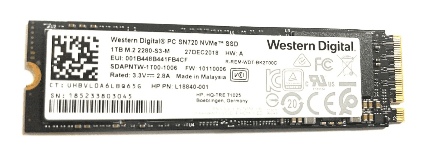 Genuine HP Western Digital SN720 NVMe 1TB m.2 2280 SSD SDAPNTW-1T00 ...