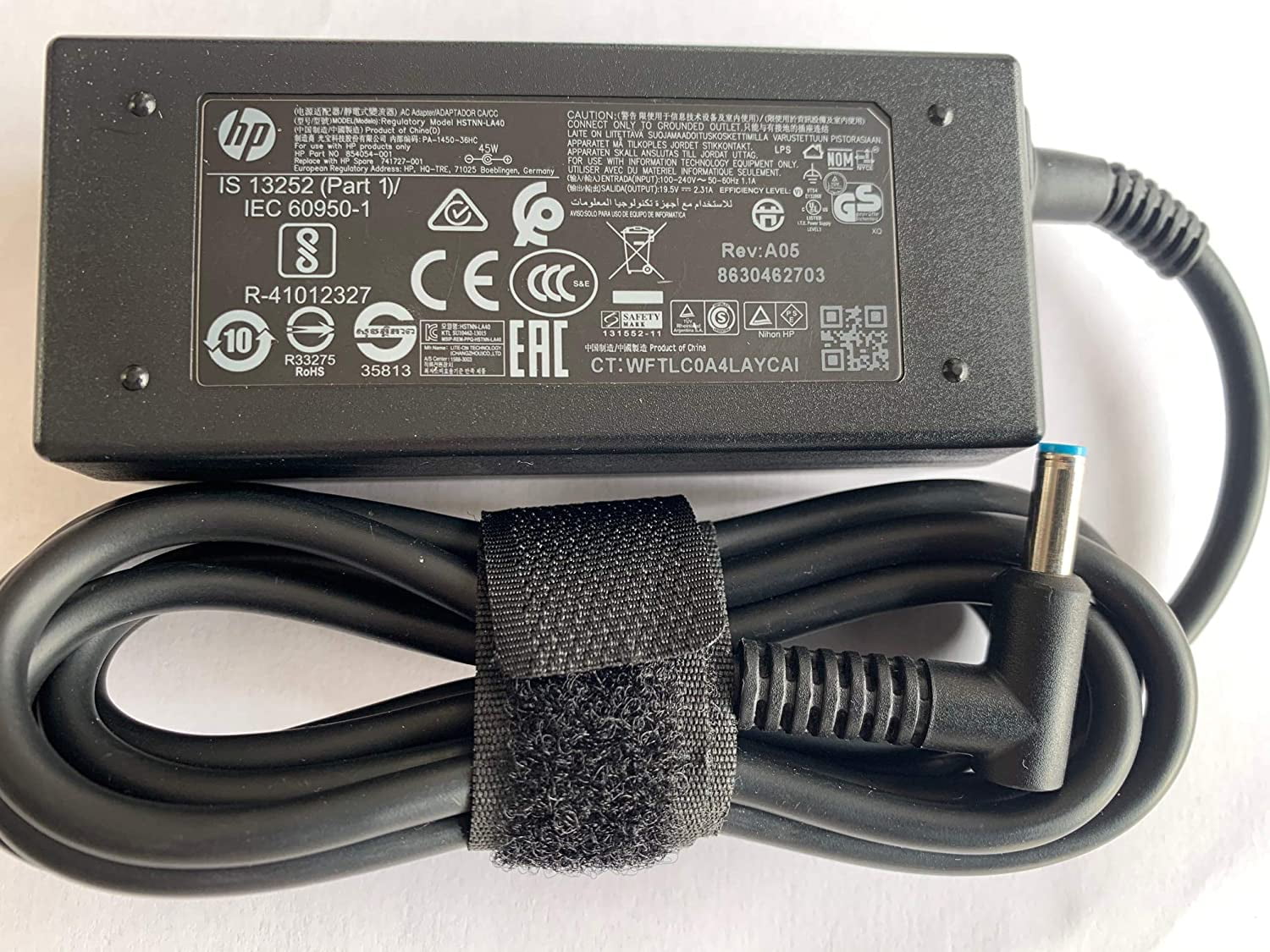 Pre-Owned Genuine HP laptop Adapter power charger 19.5v 45w blue tip 4 ...