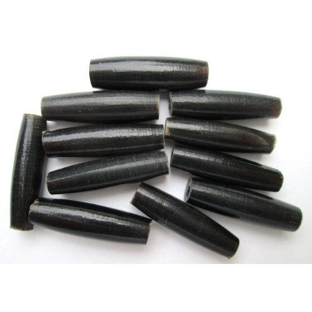 Genuine Hairpipe Bone; Black Horn, size 1 inch, 25 pcs; Hair Pipe ...