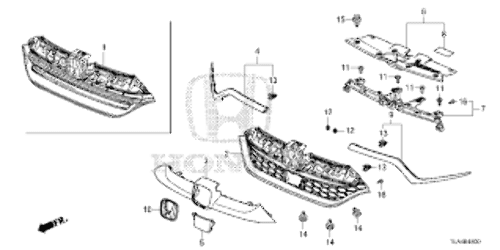 Genuine Honda CR-V Front Bumper Grille Base Assembly (2017-2019) OE ...