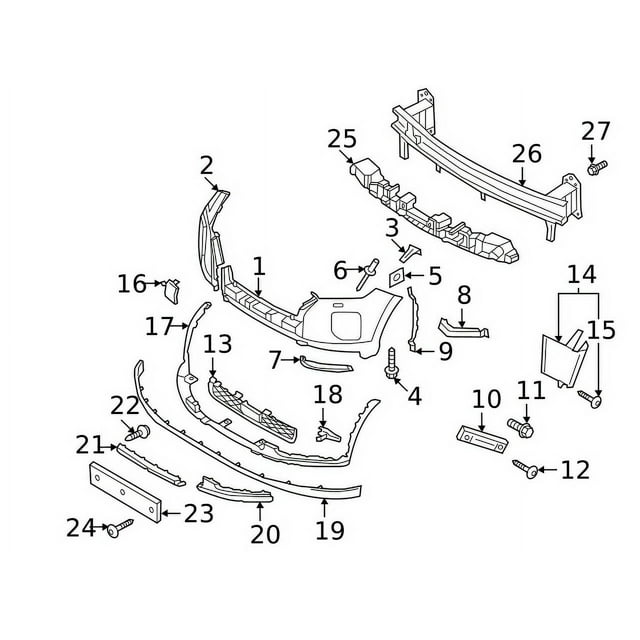 Genuine Hyundai Palisade Front Bumper Lower Cover Trim (2021-2022) OE ...
