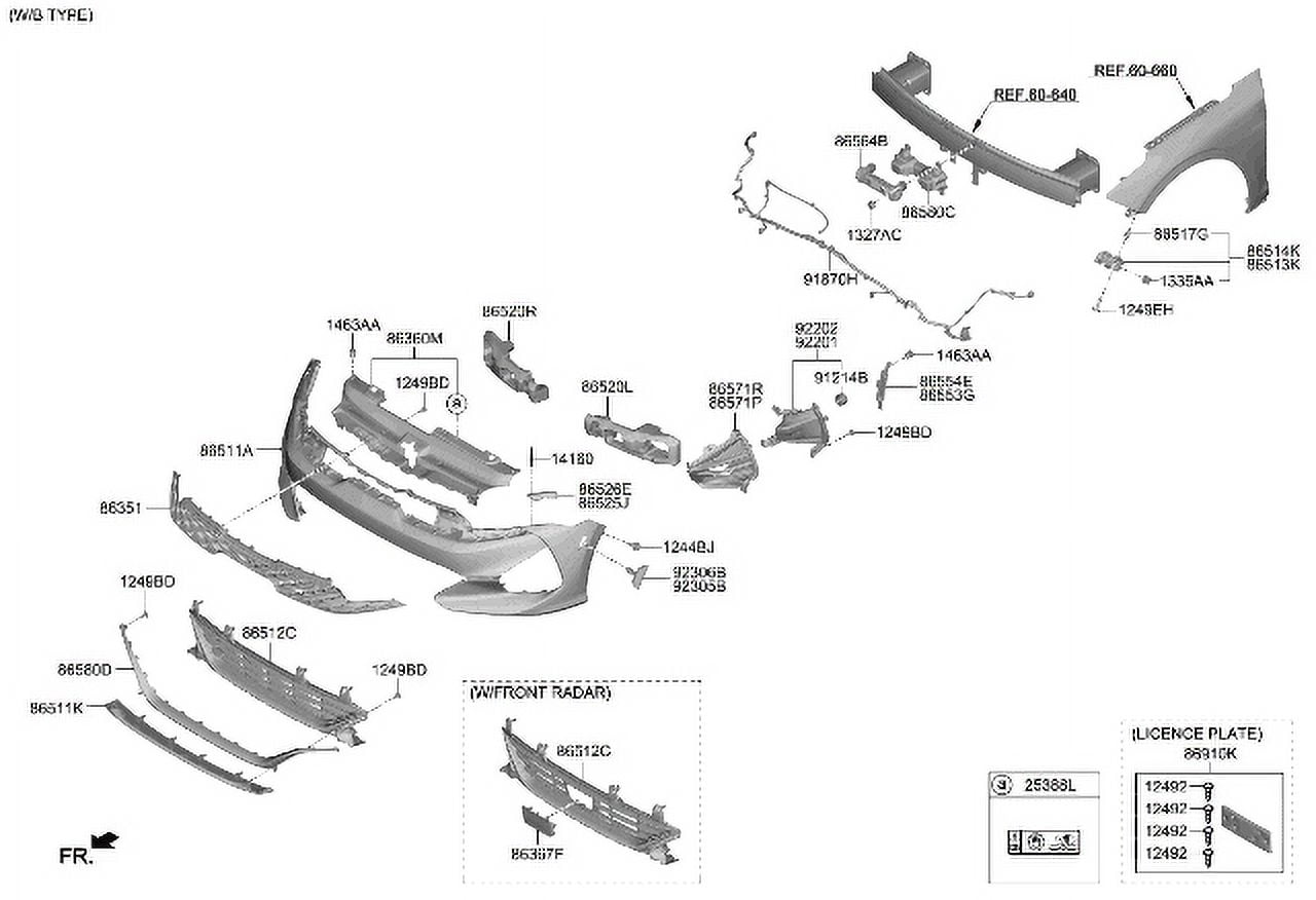 Genuine Hyundai Sonata Front Bumper Absorber Energy Right (2021-2022 ...
