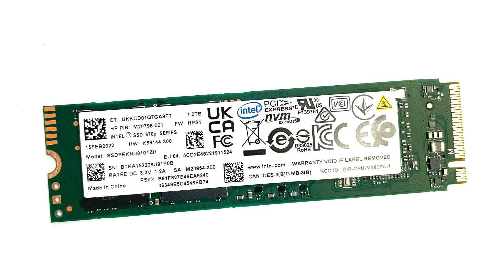 Genuine Intel HP 1TB Intel M20798-001 SSD NVMe Hard Drive ...