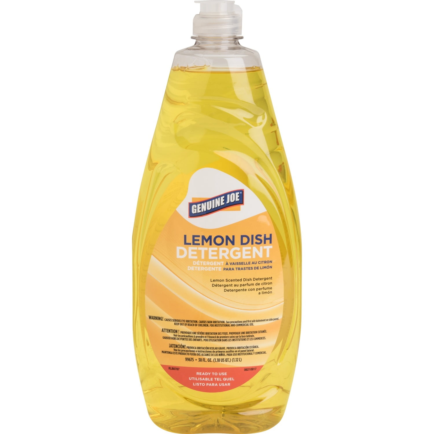 Genuine Joe Dish Detergent Pot & Pan Conc Lemon 38 oz Yellow 99675 ...