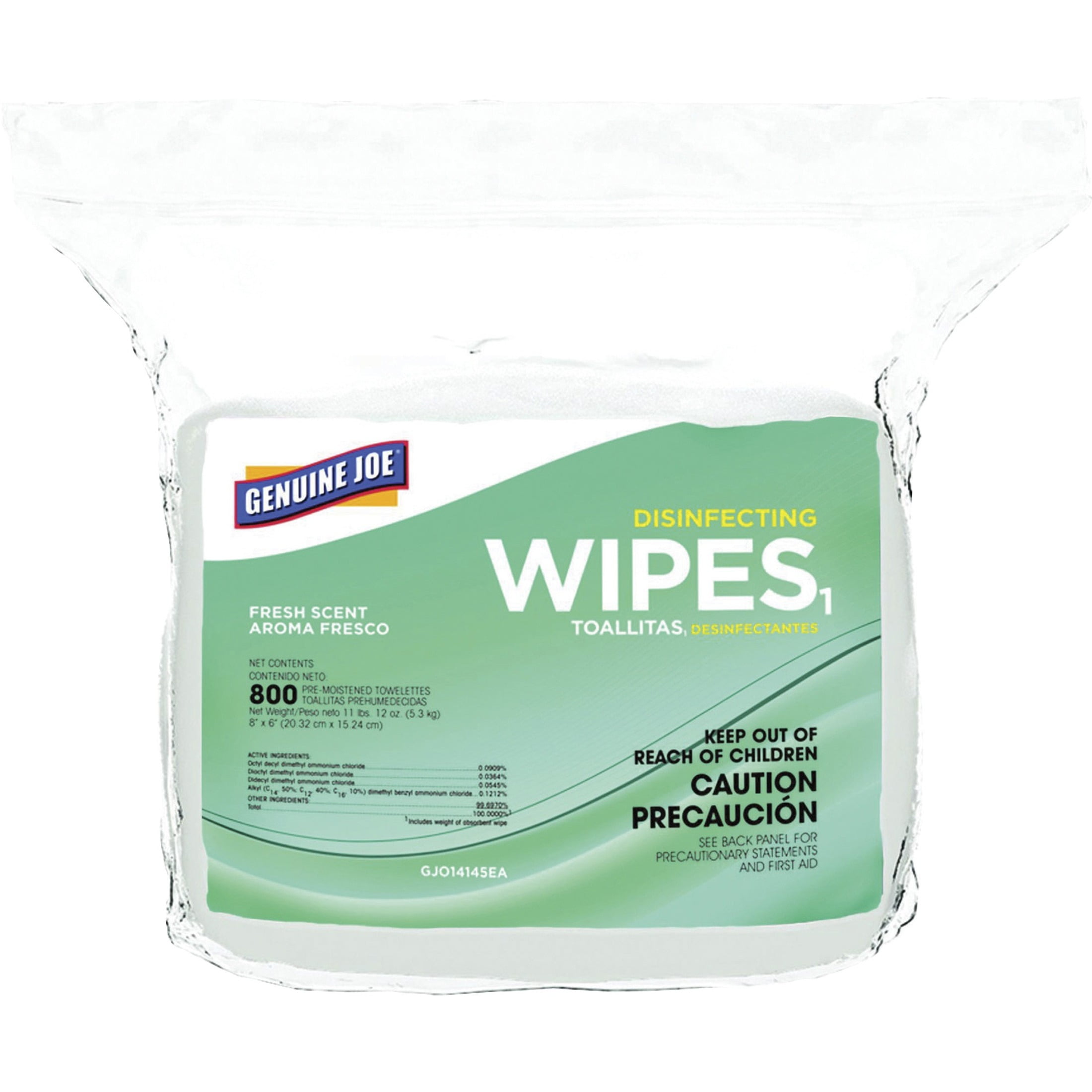 Genuine Joe, GJO14145, Disinfecting Cleaning Wipes, 800 / Bag, White ...