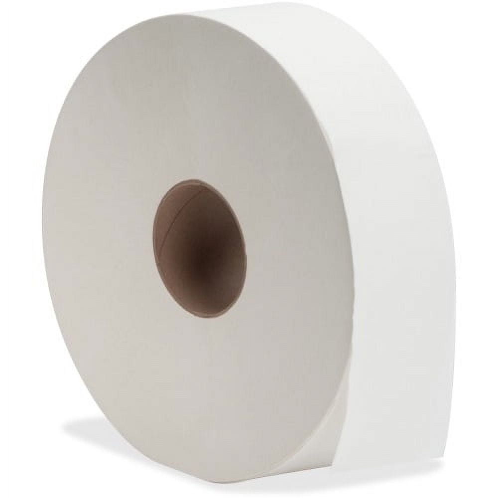 Genuine Joe Jumbo Jr Dispenser Bath Tissue Roll 2 Ply - 3.50" x 2000 ft - White - Fiber - For ...