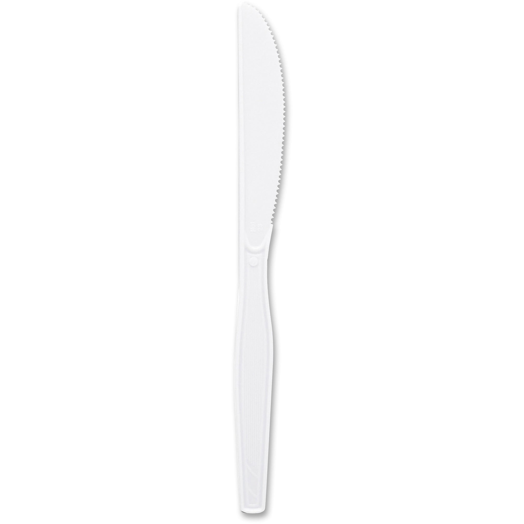 Genuine Joe Heavy Duty Box of 100 White Polystyrene Plastic Knives ...