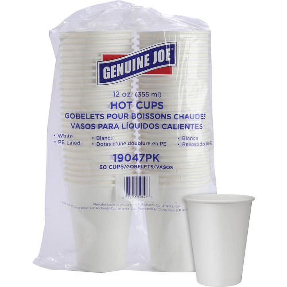 Genuine Joe Polyurethane-lined Disposable Hot Cups - 12 fl oz - 50 ...