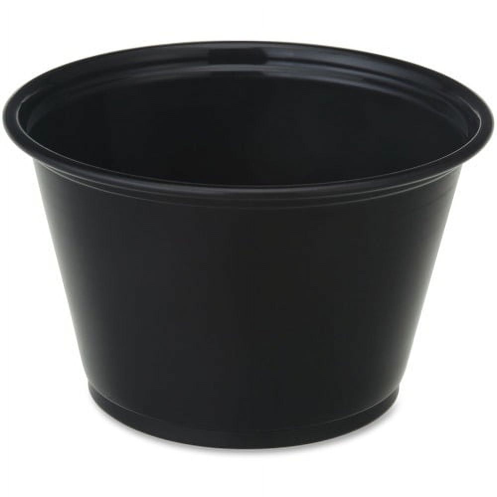 Genuine Joe Portion Cups 4 fl oz - 2500 / Carton - Black - Polystyrene ...