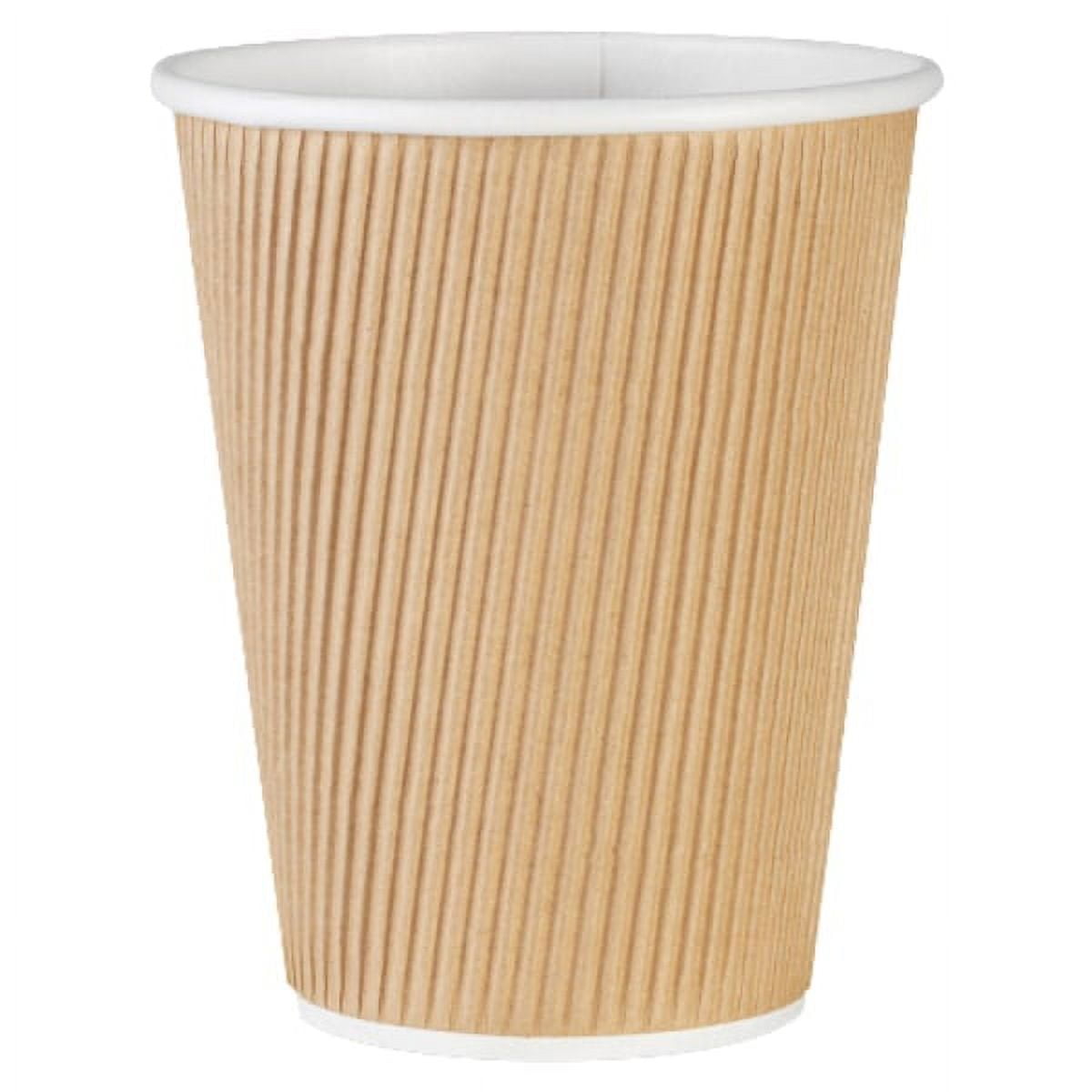 Genuine Joe Rippled Hot Cup 12oz. 500/CT Brown 11260CT - Walmart.com