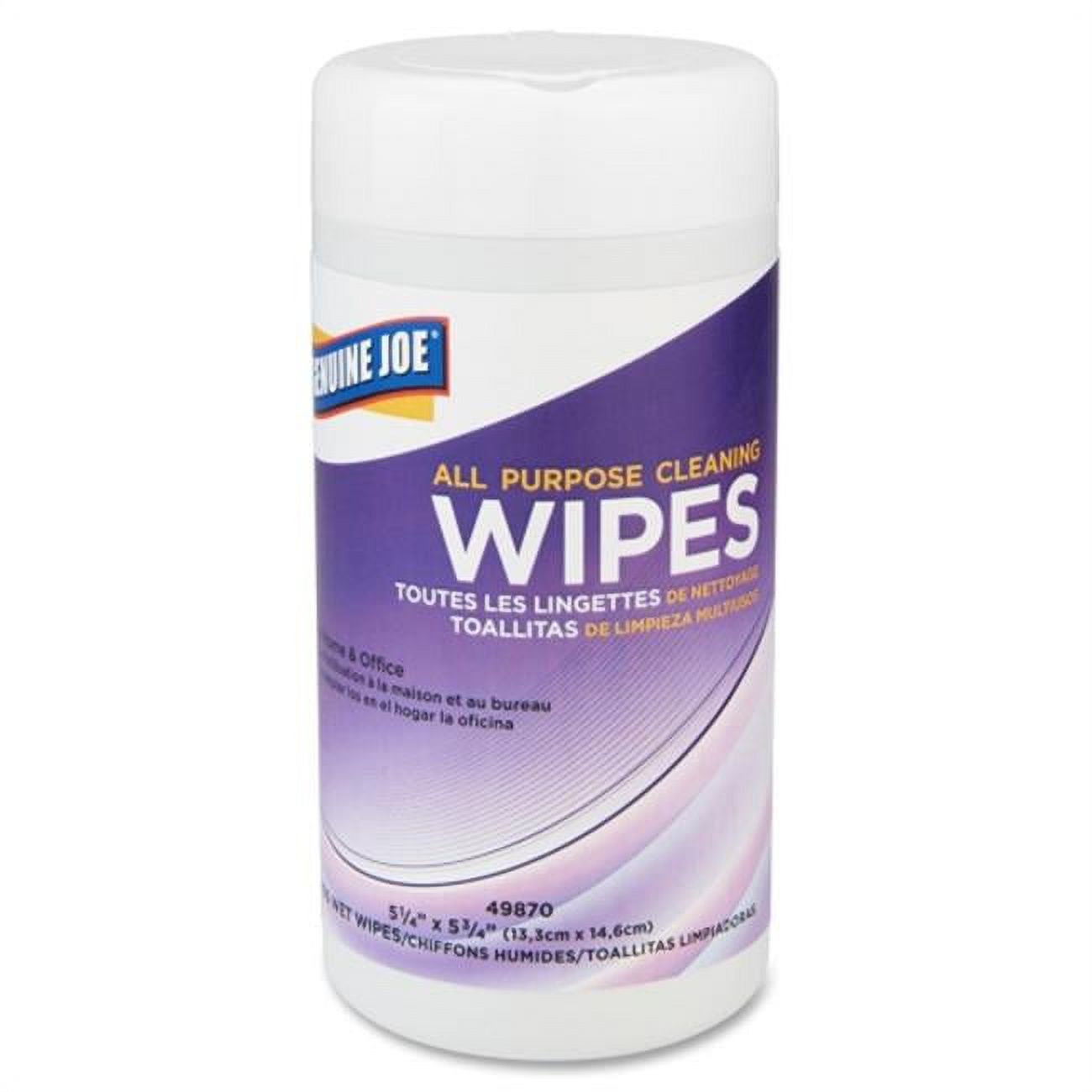 Genuine Joe Surface Cleaning Wipes- 5.13 in. x 5.88 in.- 100 Wet Wipes ...