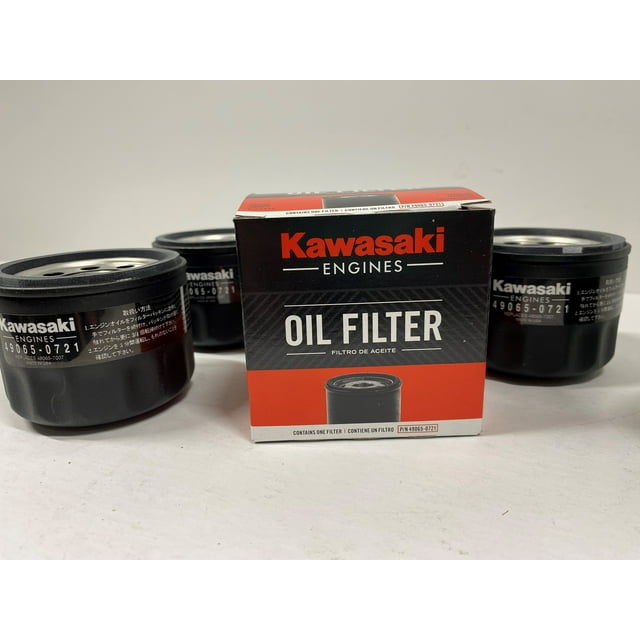 Genuine Kawasaki Oil Filter 49065-0721-KIT (4 Pack) for Engine Models ...